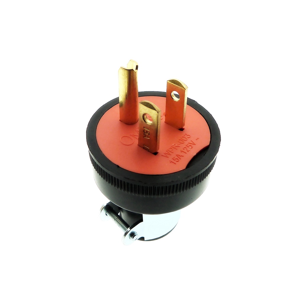 OMNI 15A 220V Parallel Ground Rubber Male Plug for Electronics and ...