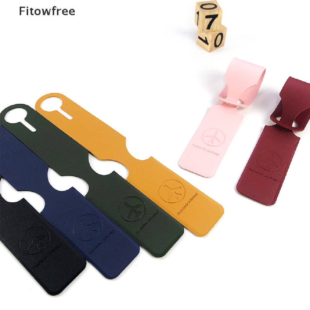 Fitw Luggage Tag PU Leather Long Strip Hanging Luggage Tag Portable ...