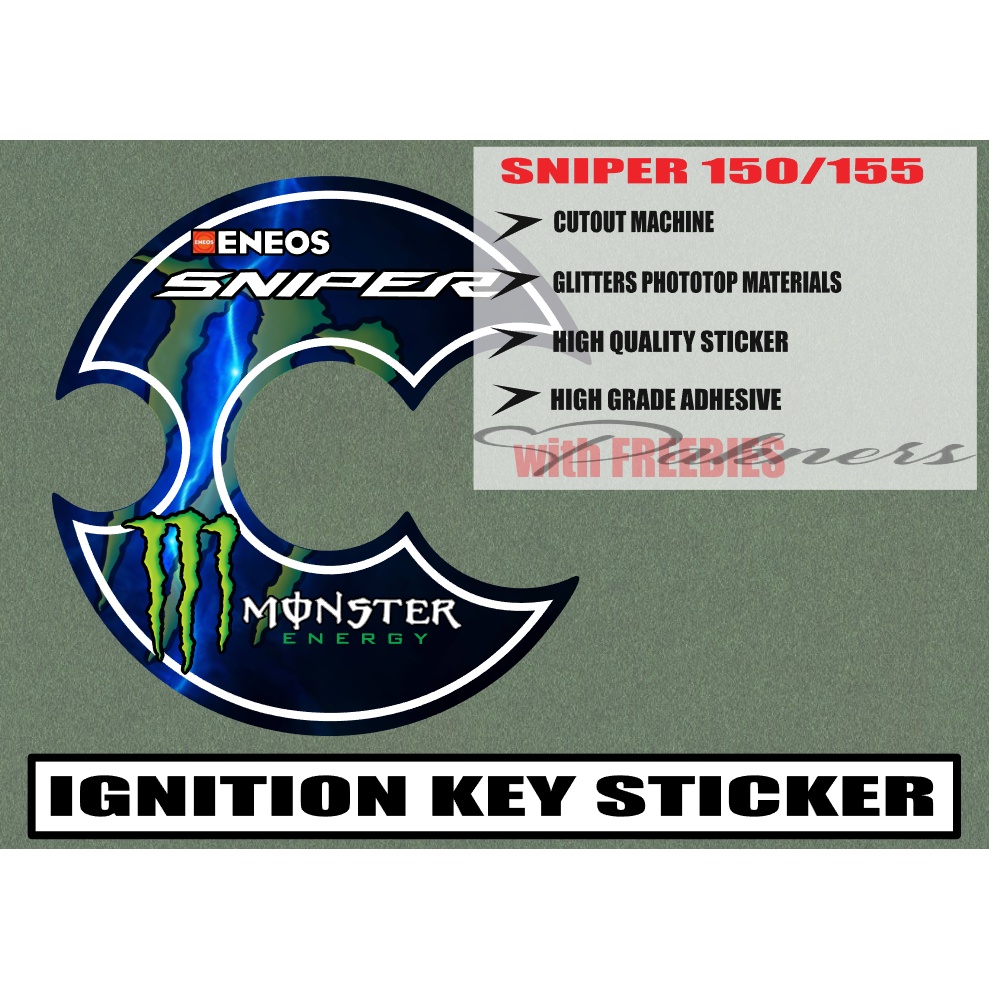 Sniper 150/155 Yamaha Ignition Key Sticker Glitters Phototop Materials ...