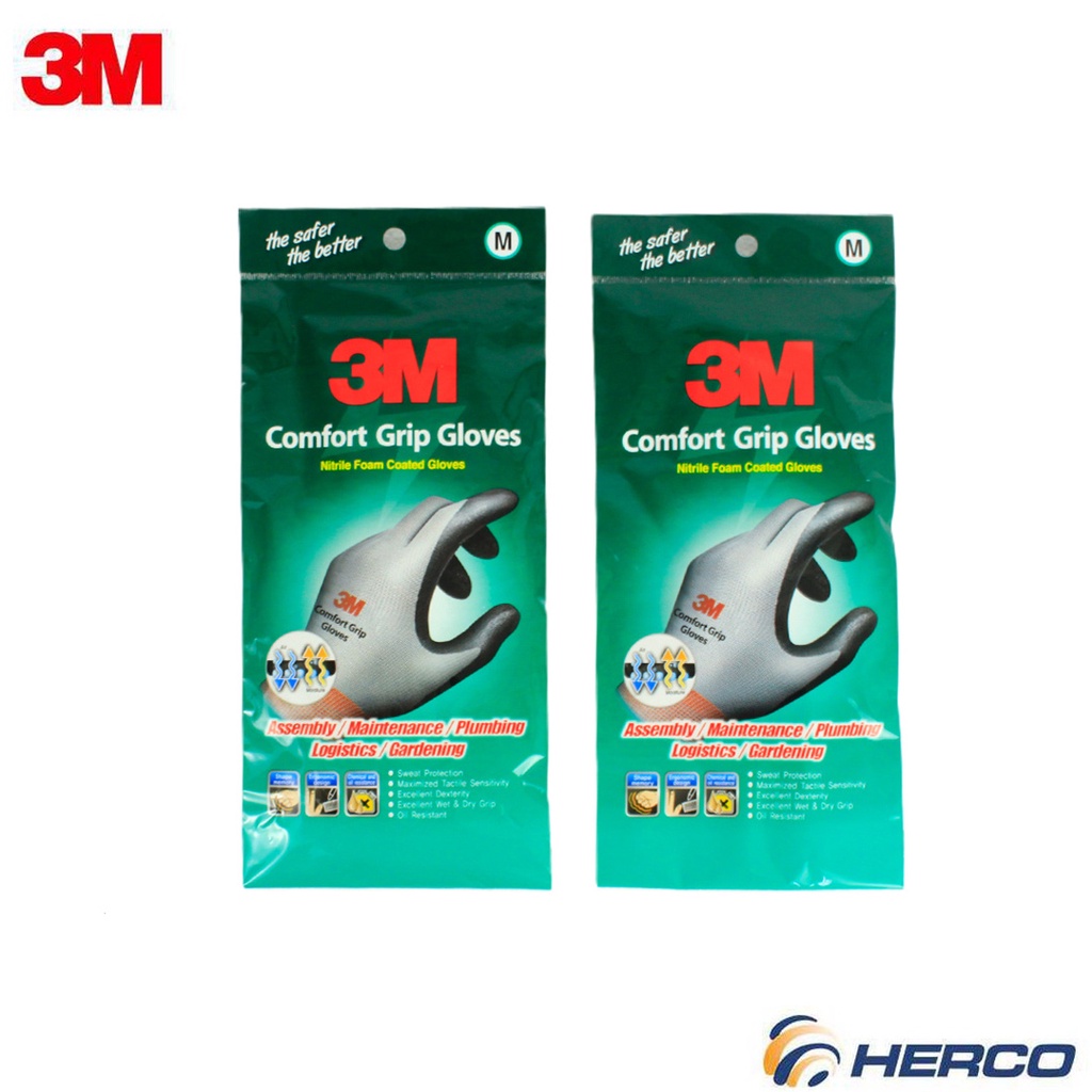 3M Comfort Grip Gloves Medium 1Pair/Pack Set of 2 Pack | Shopee Philippines