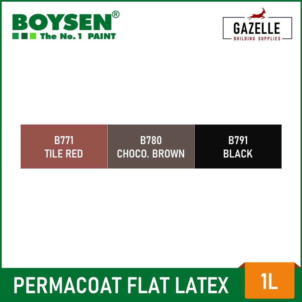 Boysen Color Series Permacoat Flat Latex Paint Black B791- 1 Liter ...