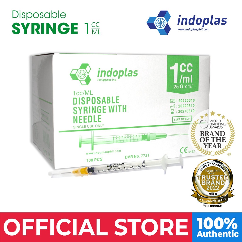 Indoplas 1cc Disposable Syringe Box of 100 | Shopee Philippines