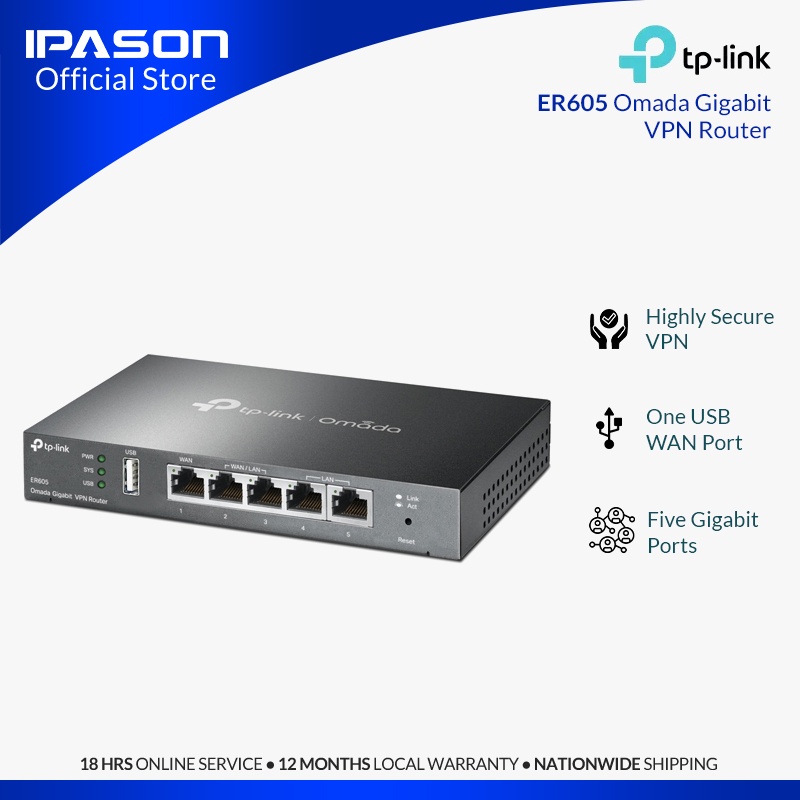 Tp-link ER605 safestream gigabit multi-WAN VPN router 25000concurrent ...