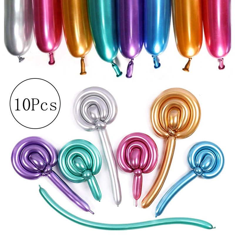 10 Pcs Long Magic Balloons Woven DIY Birthday Party Decoration Colorful ...