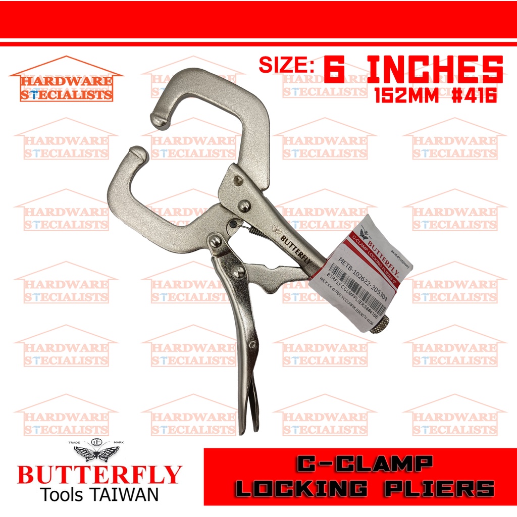 Butterfly C-clamp Locking Pliers 6" 152mm Original Authentic | Shopee ...
