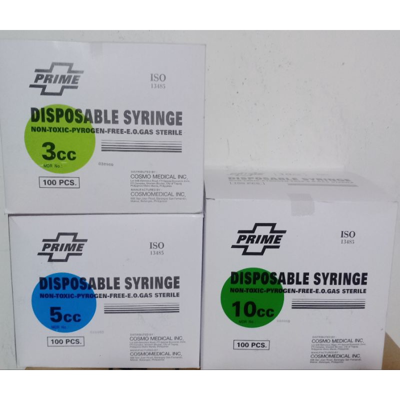Disposable Syringe (PRIME) 1cc ,3cc, 5cc, 10cc 100pcs/box | Shopee ...