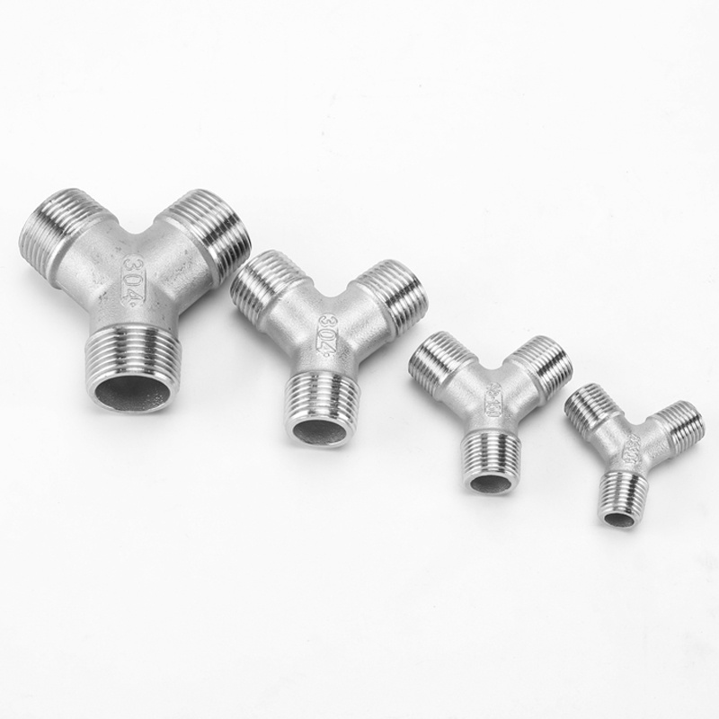 1/4" to 3/4" 304 Stainless Steel Male Thread Y-type Tee Fittings Water ...