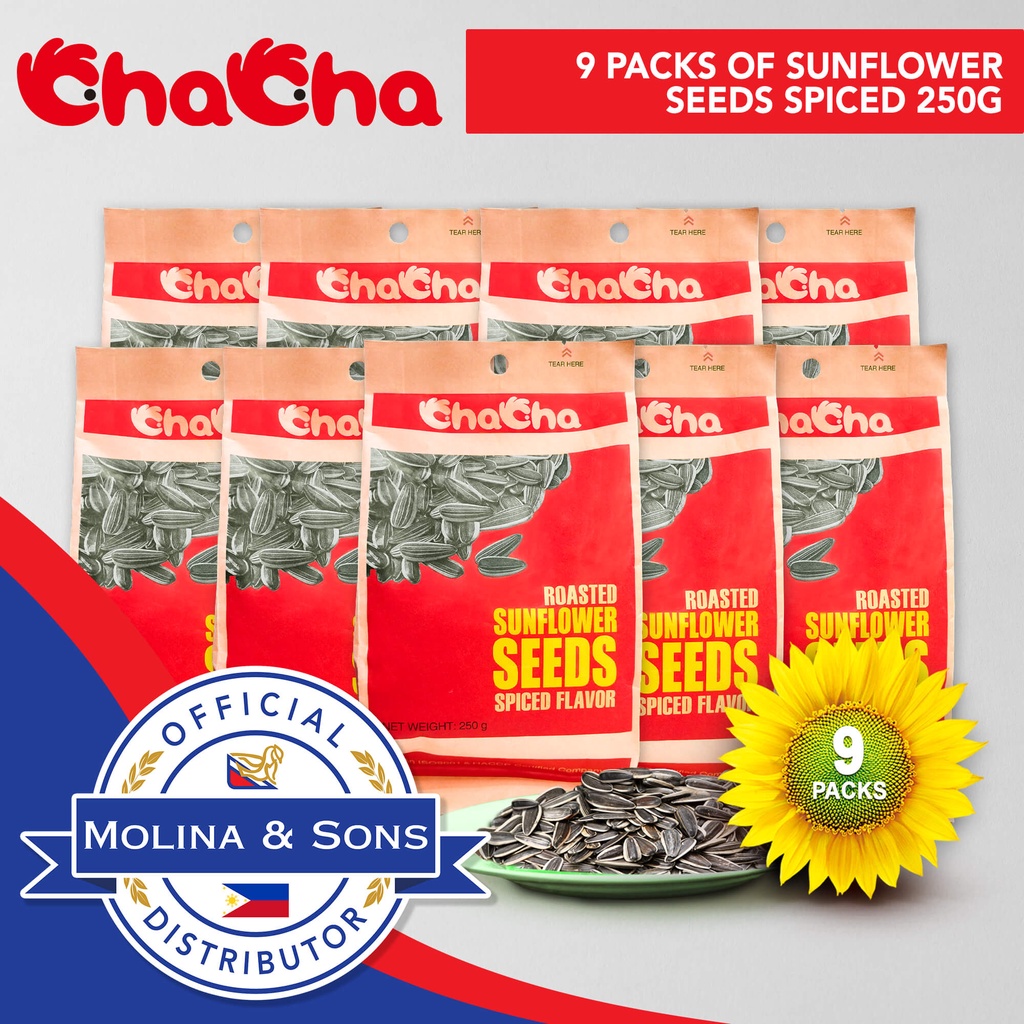 CHACHA SUNFLOWER SEEDS 250G PACK OF 9 | Shopee Philippines