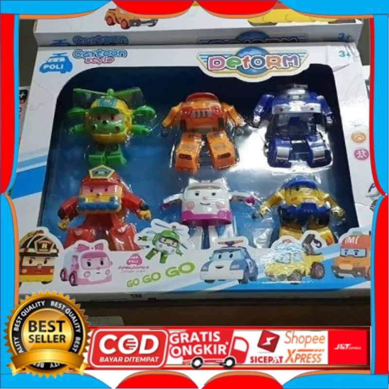 Robocar Poli TRANSFORM 1set 6 Characters/Poli Cartoon Style Deform ...