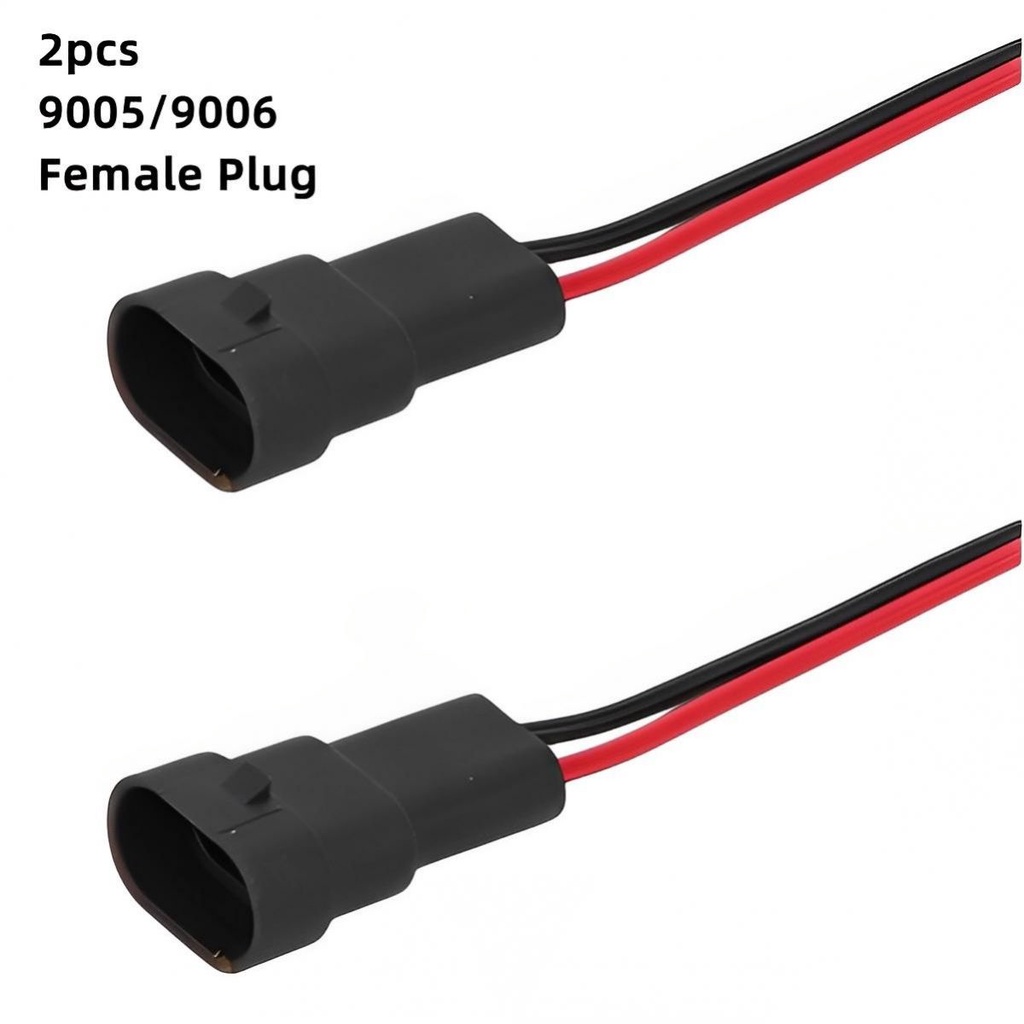 2pcs 9005 / 9006 12V Female Socket Light Harness Headlight Connector ...