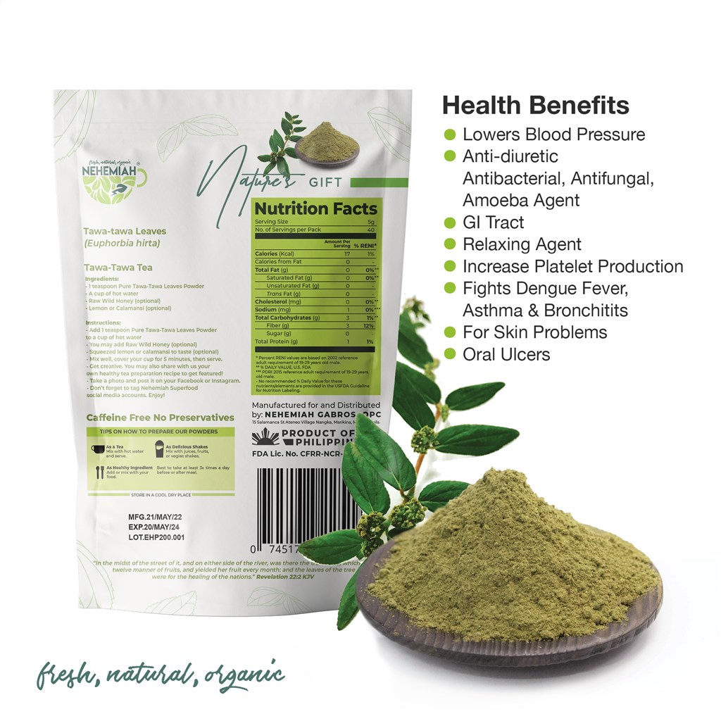 stockNEW☃100% Natural Pure Tawa-tawa Tawa tawa Plant Leaves Powder Tea ...