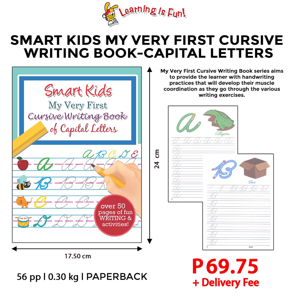 SMART KIDS MY VERY FIRST CURSIVE WRITING - CAPITAL LETTERS | Shopee ...