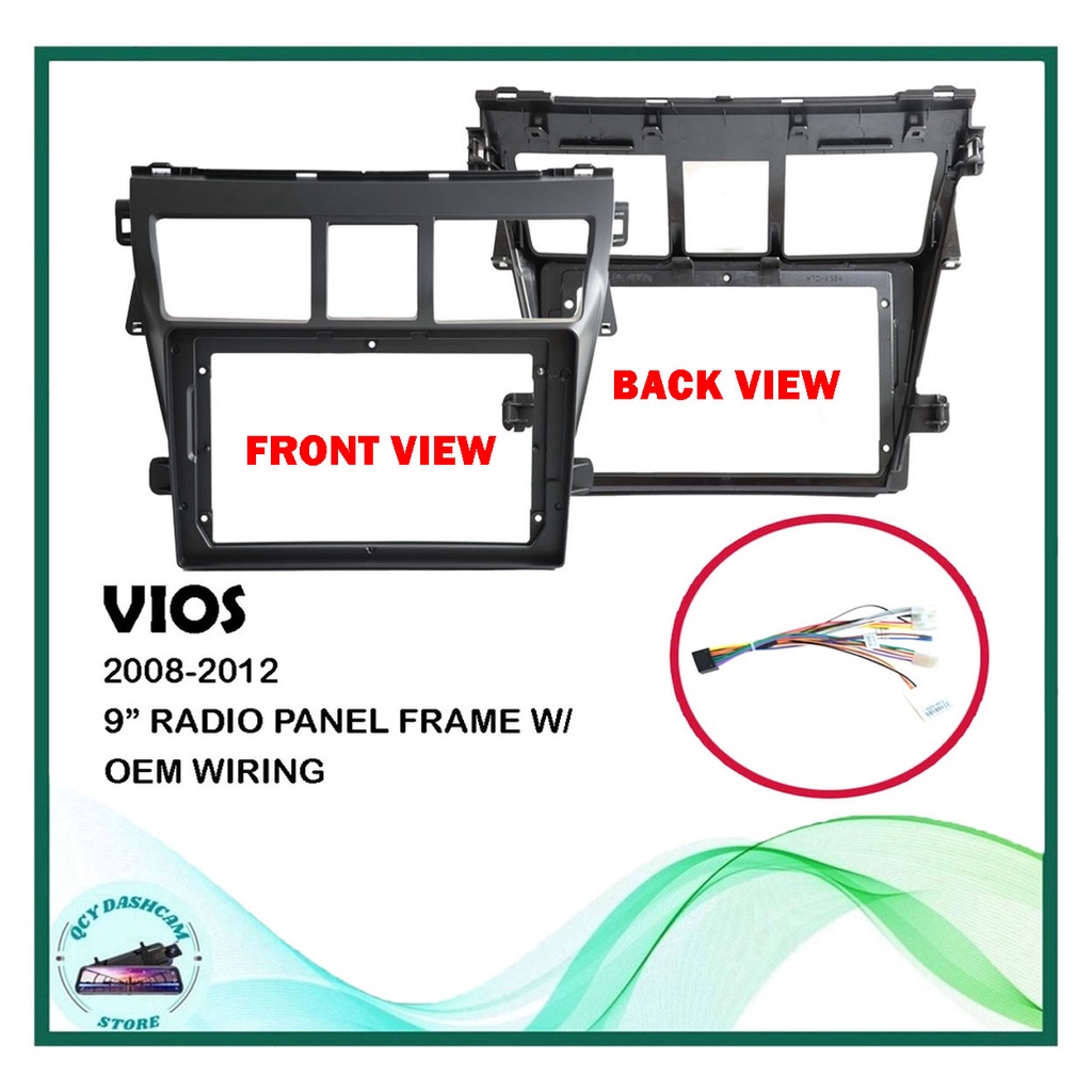 9 Inch Car Fascia for Toyota Vios 2008-2012 Head Unit Fascia Radio ...