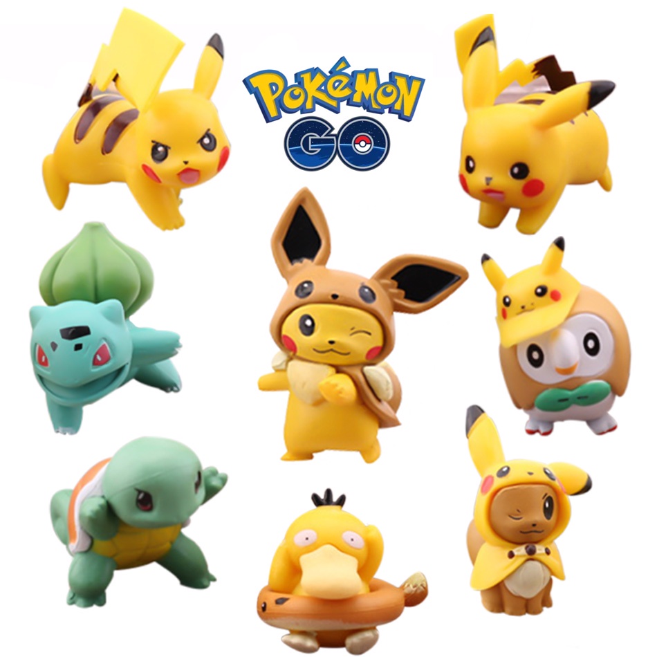 8pcs/set Pokemon Pikachu Figure Toy Jenny Turtle Bulbasaur Squirtle ...