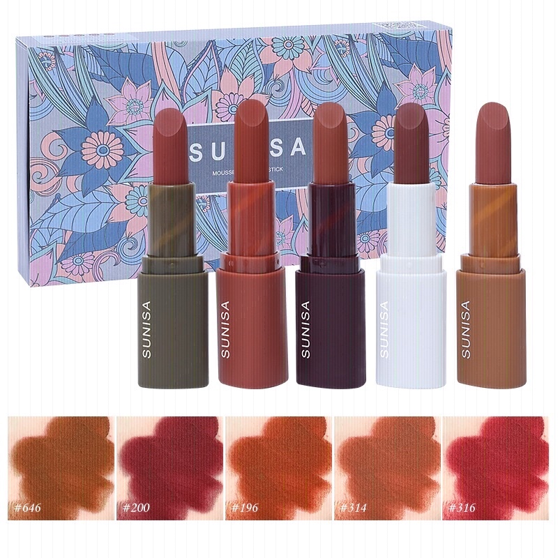 SUNISA Mousse Velvet Matte Waterproof lipstick HOLD LIVE MOUSSE 5IN1 ...