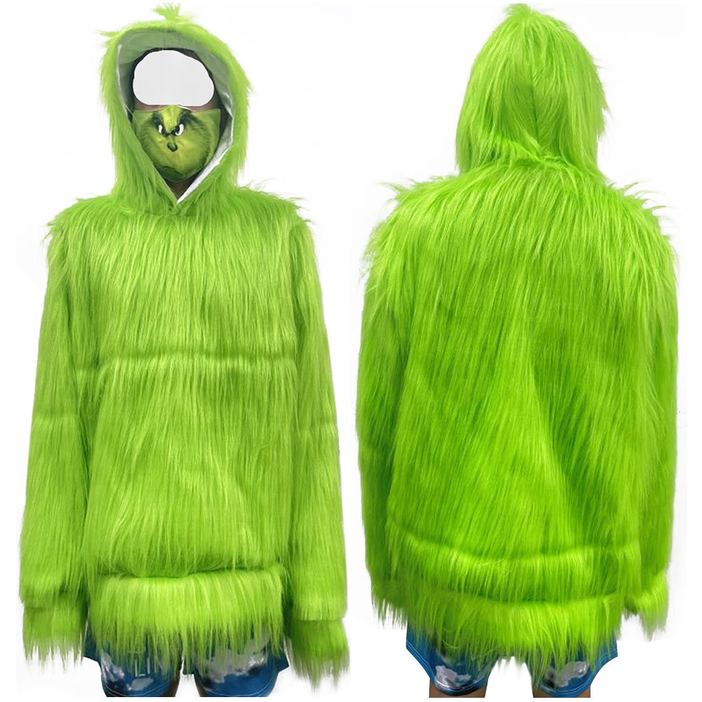 KIds The Grinch Cosplay Costume Coat Mask Outfits Halloween Carnival ...
