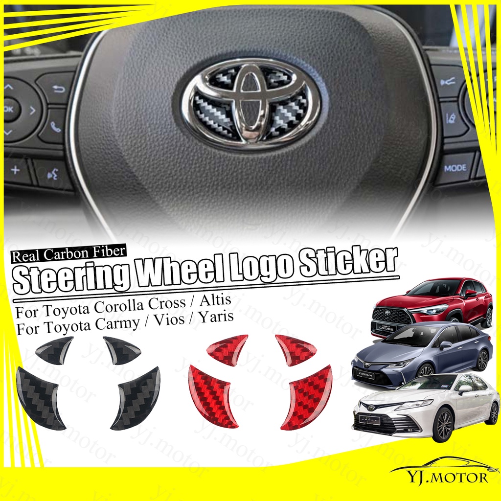 Steering Wheel Logo Sticker for Toyota Model Steering Logo Emblem Cap ...