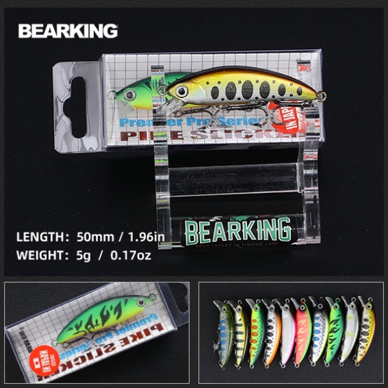 BEARKING Shore Casting 50mm 5g sinking Fishing Lure Gropper Snapper Mini minnow Crank Artificial ...