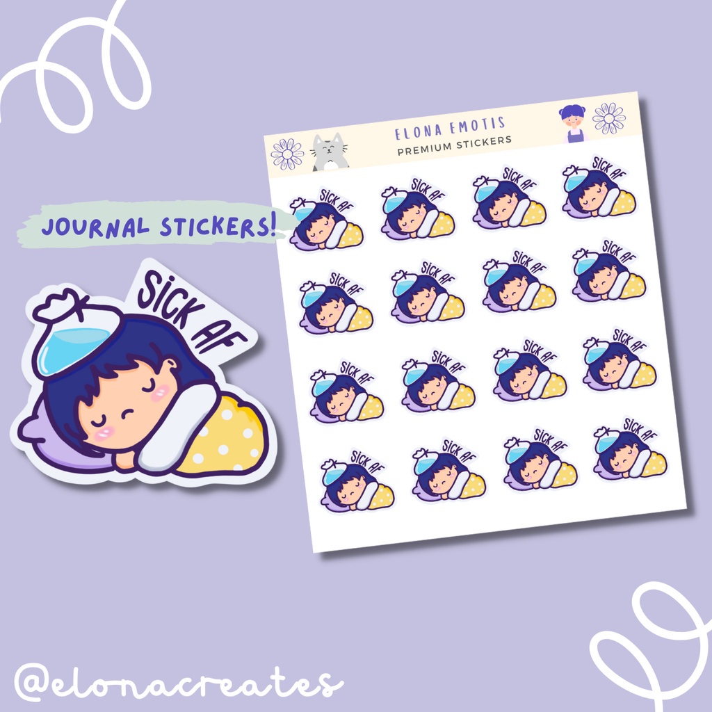Sick AF Mood Activity Planner And Journal Sticker Sheet EC-1115 ...
