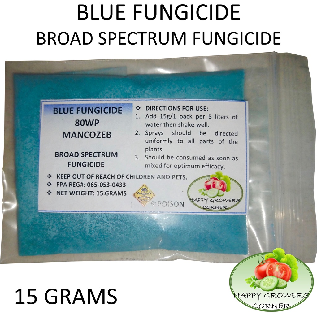 Blue Fungicide 80WP Broad Spectrum Protectant Fungicide (15 Grams, 50 ...