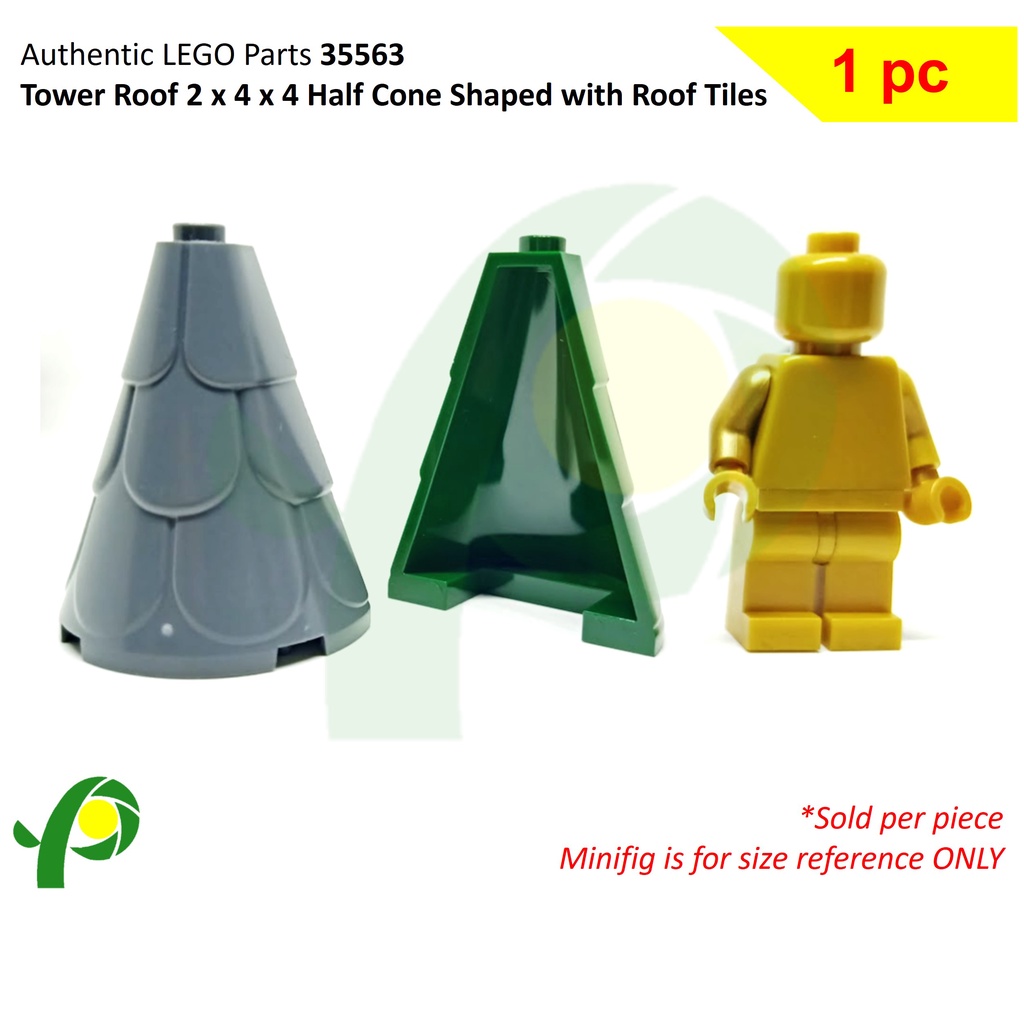 LEGO Parts 35563 Tower Roof 2x4x4 Half Cone Shaped with Roof Tiles ...