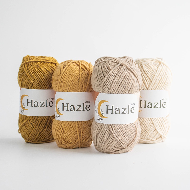 [HAZLE] 100g_2~2.5mm Wool Blended Acrylic(35% Wool+65% Acrylic) Yarn ...
