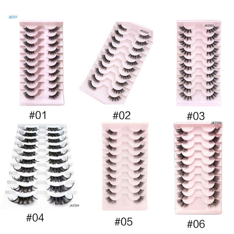 NERV Half Lashes Natural Look Wispy Cat-Eye Lashes Fluffy-Wispy Fake ...