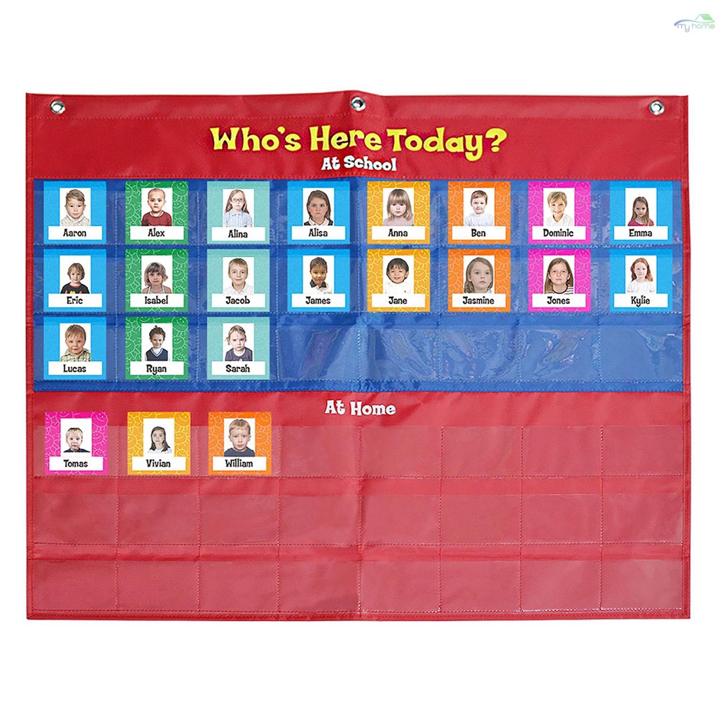 School Classroom Attendance Pocket Chart with 72 Color Cards Teacher ...