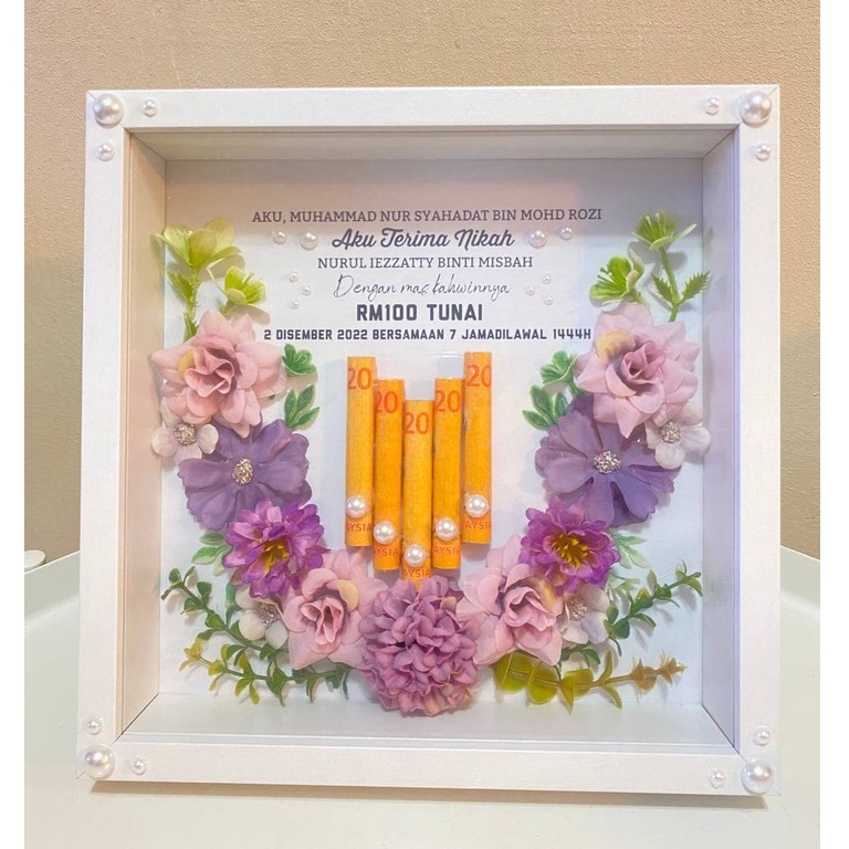 FRAME MAS KAHWIN SIAP GUBAH FRAME DUIT HANTARAN FRAME MAS KAHWIN 3D ...