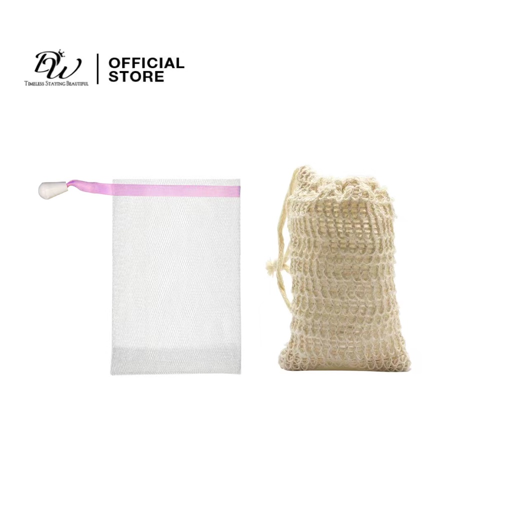 DW Natural Sisal Or Nylon Mesh Soap Bubble Net Bag Foaming Soap Pouch ...