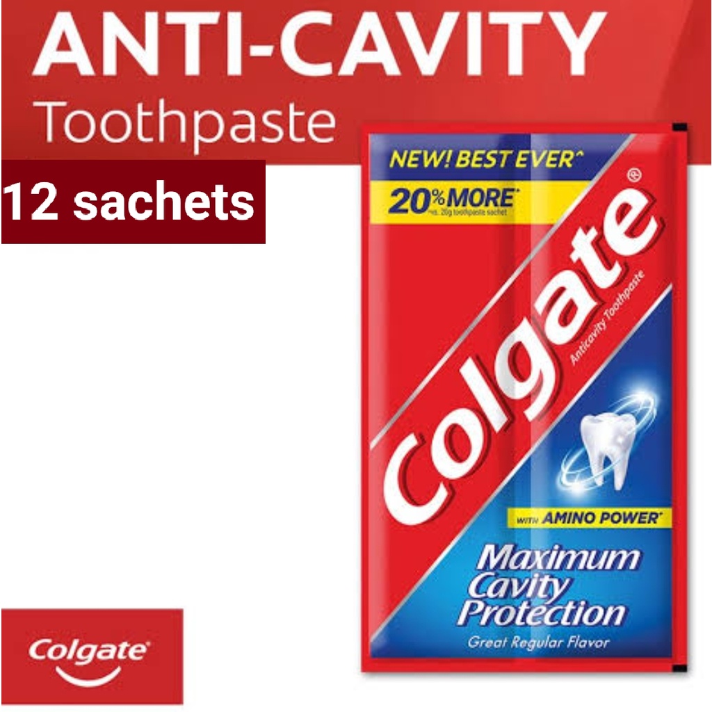 COLGATE TOOTHPASTE TWIN PACK SACHET 12 PIECES x 22 GRAMS | Shopee ...