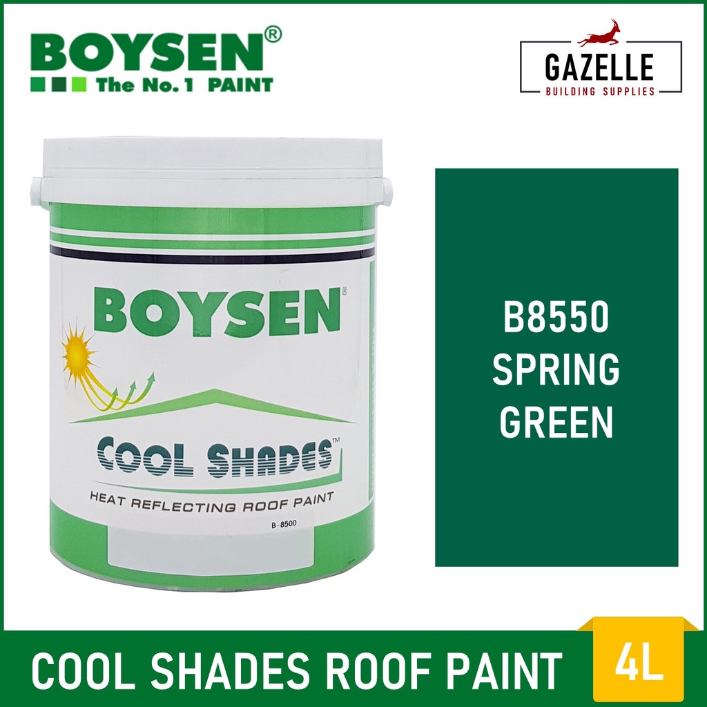 Boysen Cool Shades Roof Paint - 4L ( 7 Colors Available ) | Shopee ...