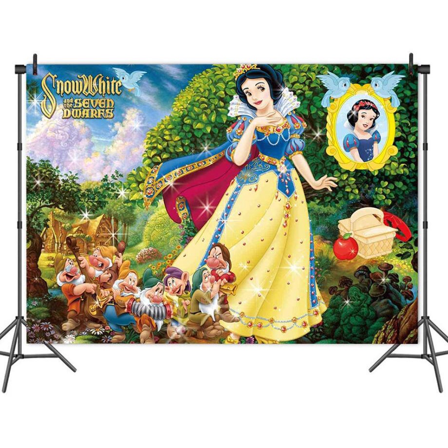 Cartoon Snow White Photography Background for Children's Birthday Party ...