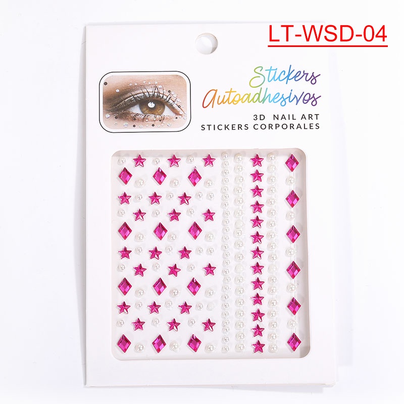 Fashion Facial Rhinestone Diamond Stickers Eyebrow Forehead Face ...