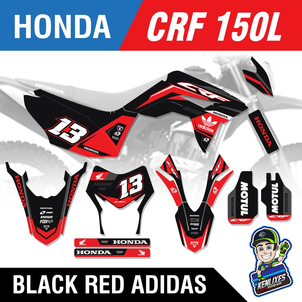 Honda CRF 150 Full Body Sticker Decals (Black Red Adds) Kenlixes ...