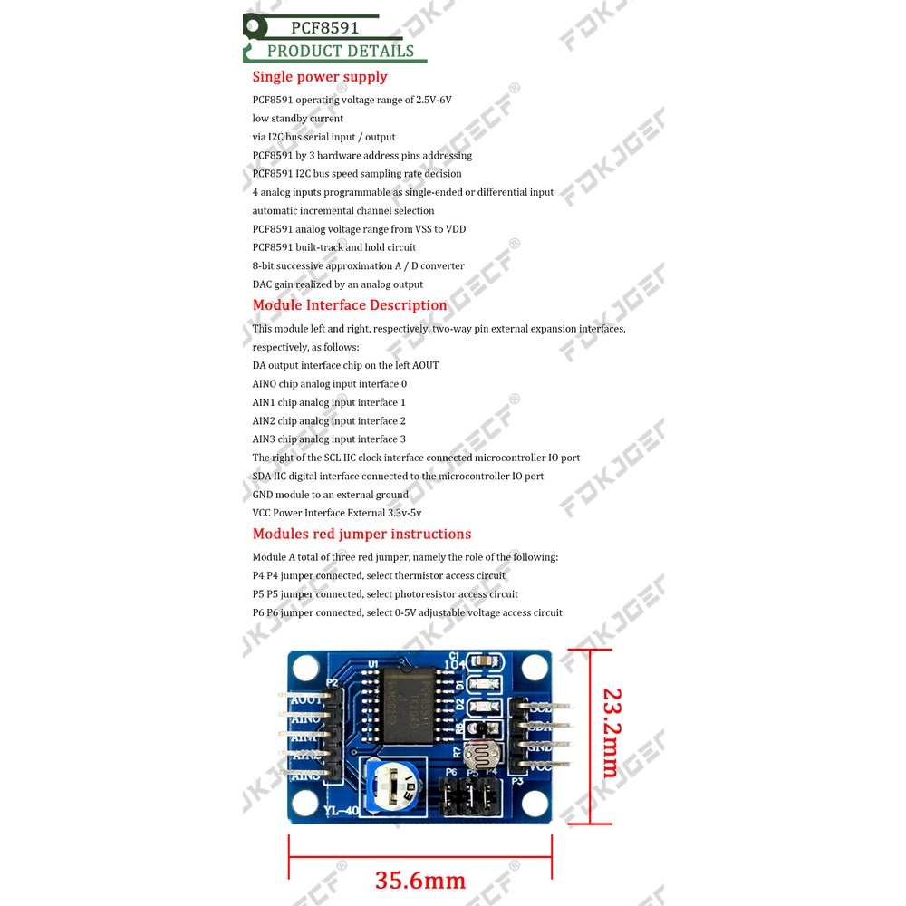 PCF8591 module AD / DA conversion modules analog-to-digital / digital ...