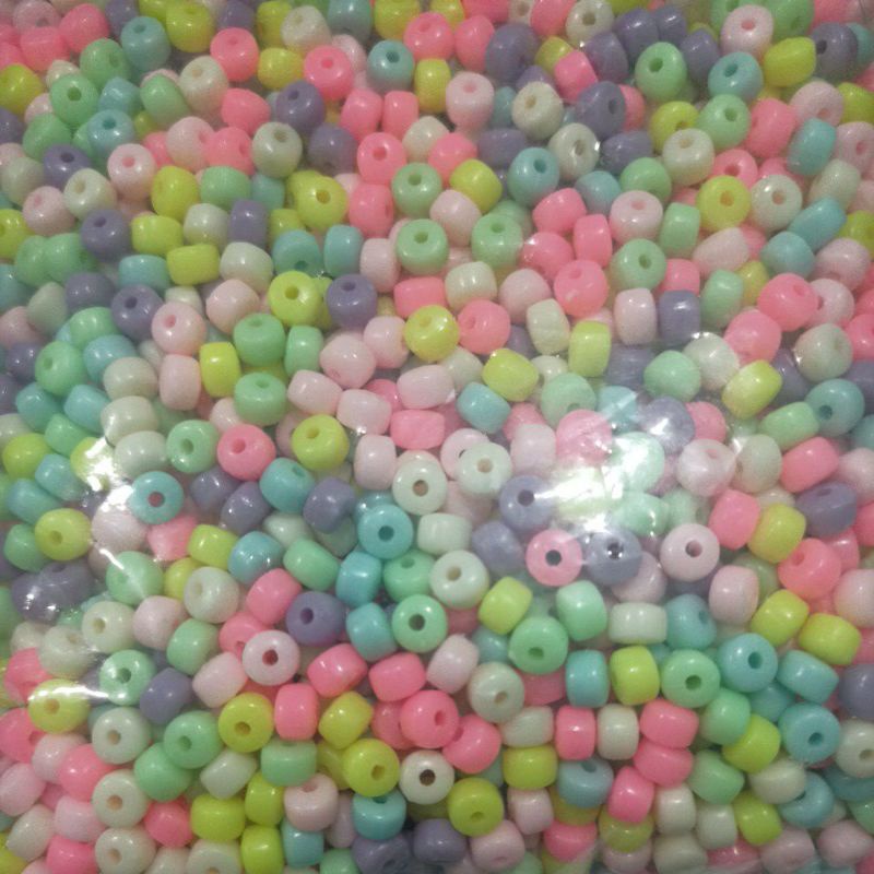 120 GRAMS PLASTIC RONDELLE BEADS 7MM | Shopee Philippines