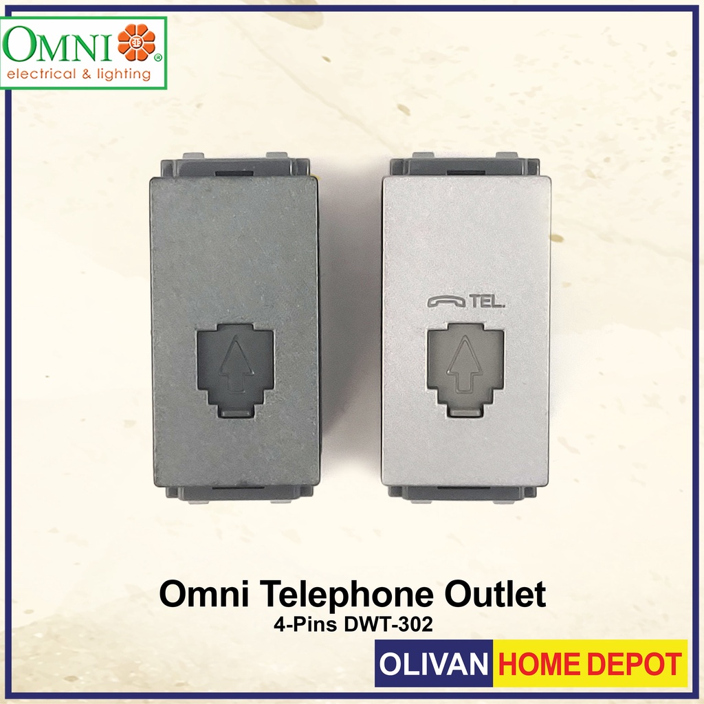 OMNI Telephone Outlet Graphite / Titanium 4-Pins DWT-302 | Shopee ...