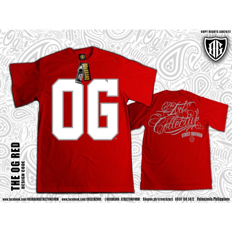THE OG Royal Blue and Red OGs Brand T-Shirt For Men And Women | Shopee Philippines