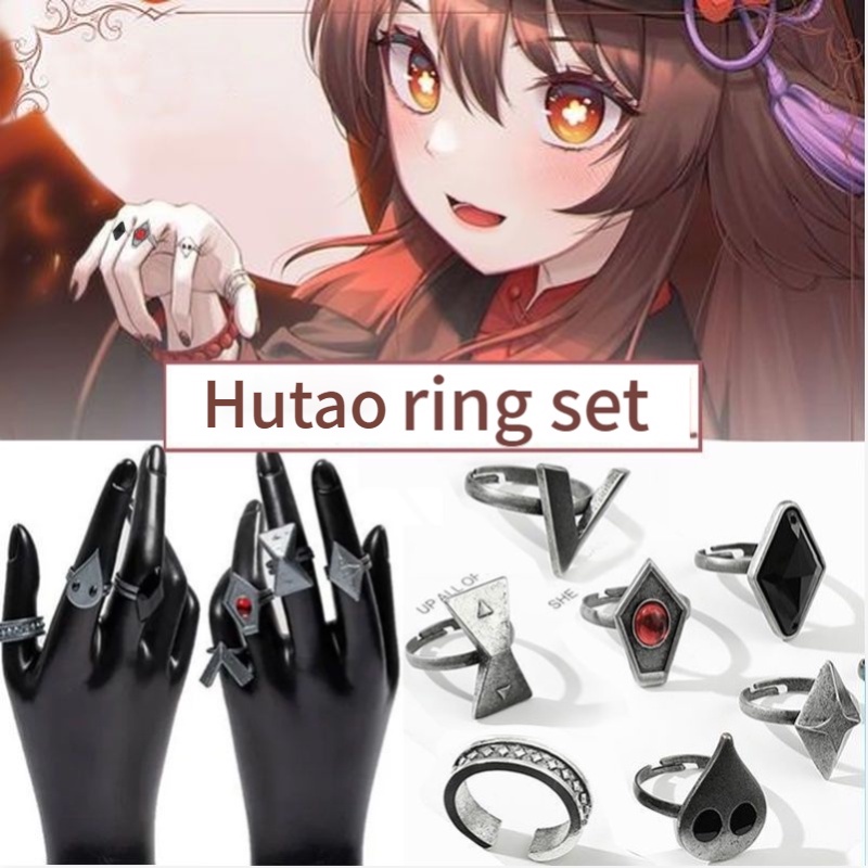 Genshin Impact Ring 77th Generation Main Hutao Same Cos Ring Adjustable ...