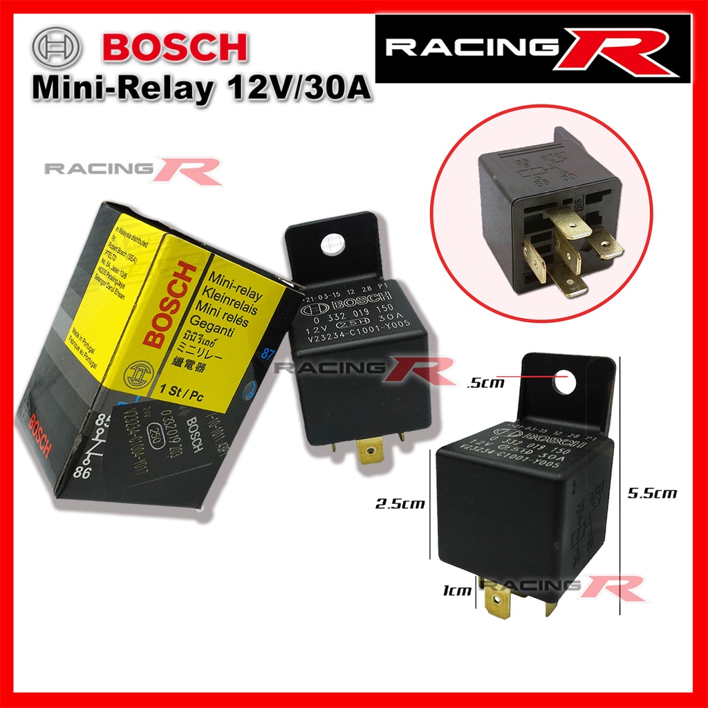 Bosch auto Mini Relay 12V 30A 5-PIN | Shopee Philippines