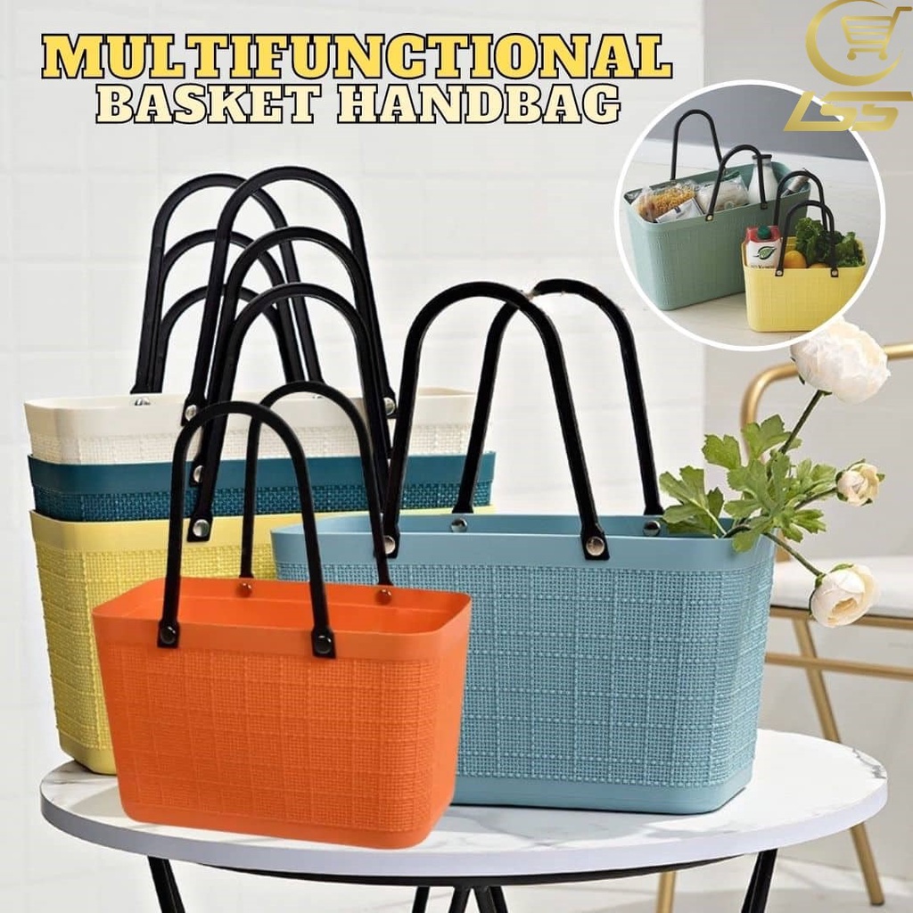 Efeq Plastic Hand Basket Portable Shopping Picnic Bag Multifunctional ...