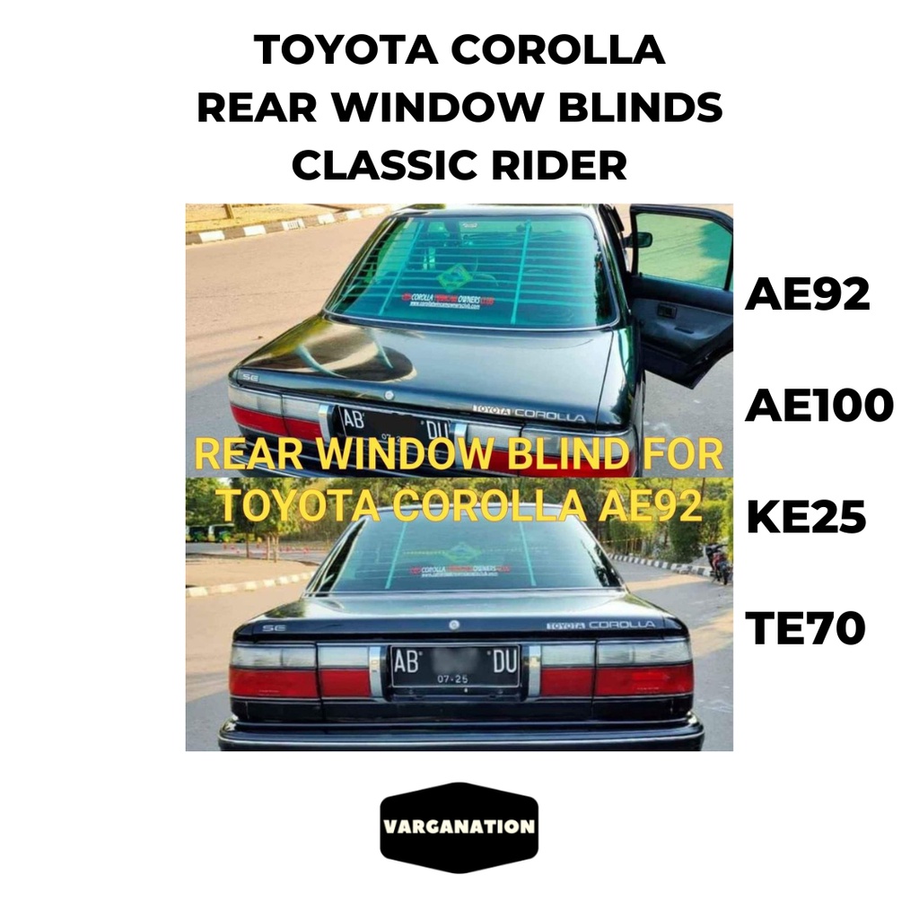 TOYOTA COROLLA REAR WINDSHIELD BLINDS AE92 KE25 TE70 AE100 CHROME ...