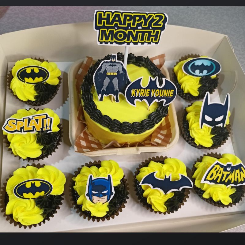 customized photo Printed batman cupcakes mini cake toppers | Shopee ...