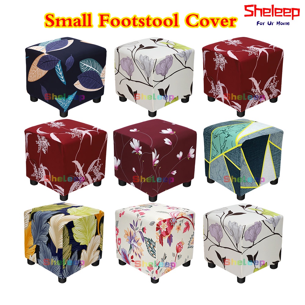 Sheleep Small Footstool Cover Square Ottoman Cover Ottoman Storage Box ...