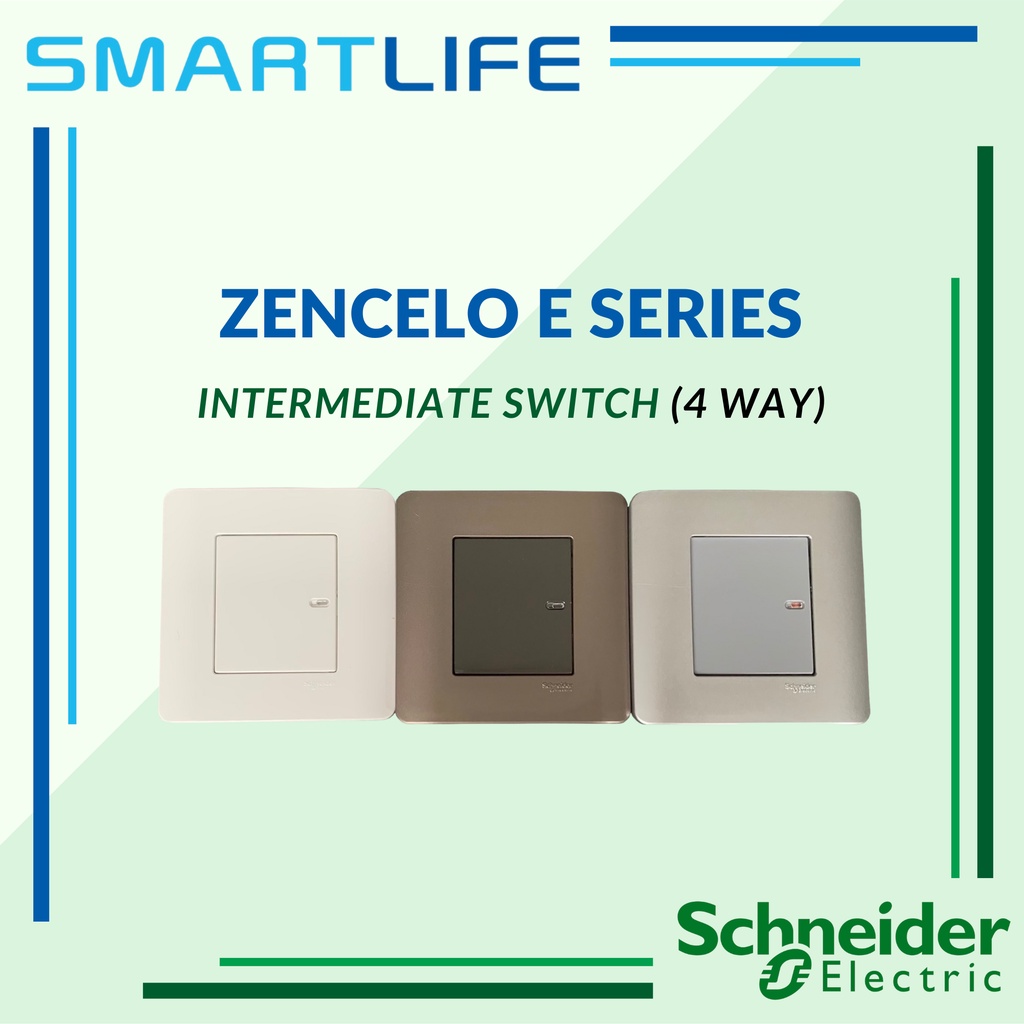 Schneider Zencelo E 3"x3" 16A 1 Gang Intermediate (4 Way) Full-Flat ...