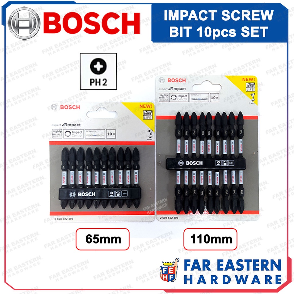 BOSCH Impact Screwdriver Screw Bit Expert 65mm | 110mm 10pcs Set RBAC ...