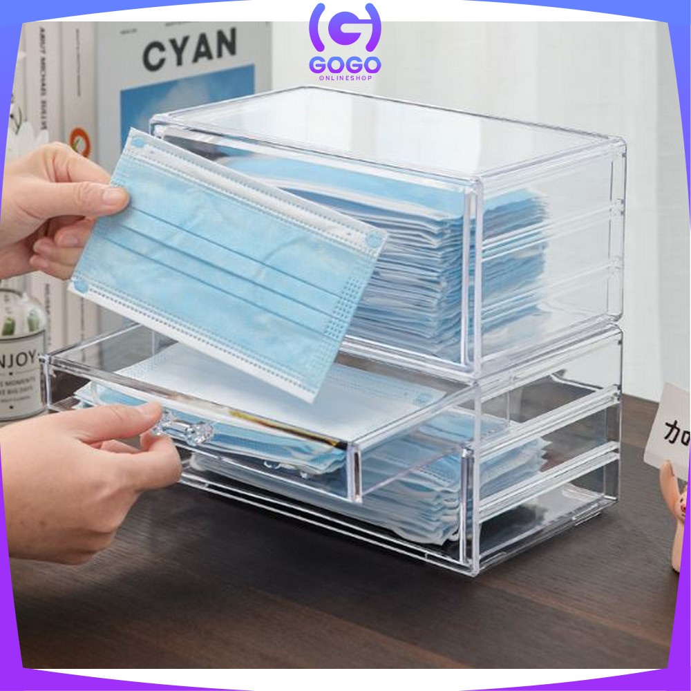 Gogo-k105 Acrylic Mask Storage Box Organizer Box / Multipurpose Box ...
