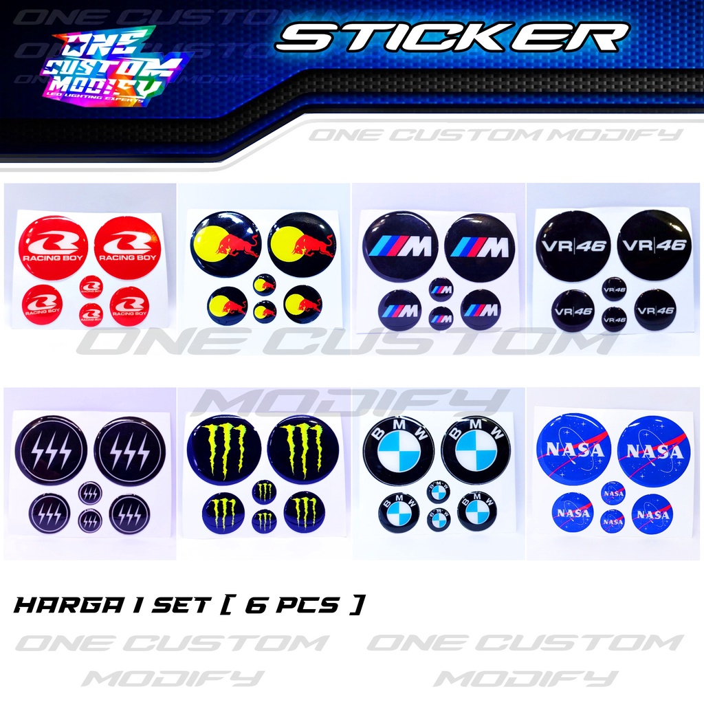 Thick COATING RACING EMBLEM Sticker For All Motorcycles UNIVERSAL ...
