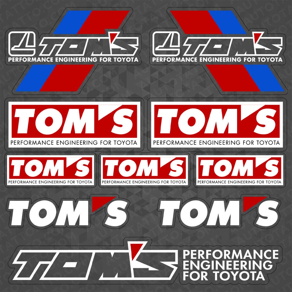 TOM'S Performance Racing Car Sport Sticker Vinyl Decal Stripes Logo ...